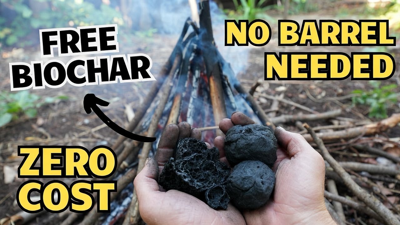The Easiest Way to Make Biochar (No Barrel, No Drum, Zero Cost) - YouTube