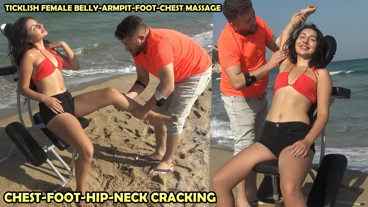 Ticklish Lady Armpit Foot Massage In Crazy Nature Cracks Asmr Chest