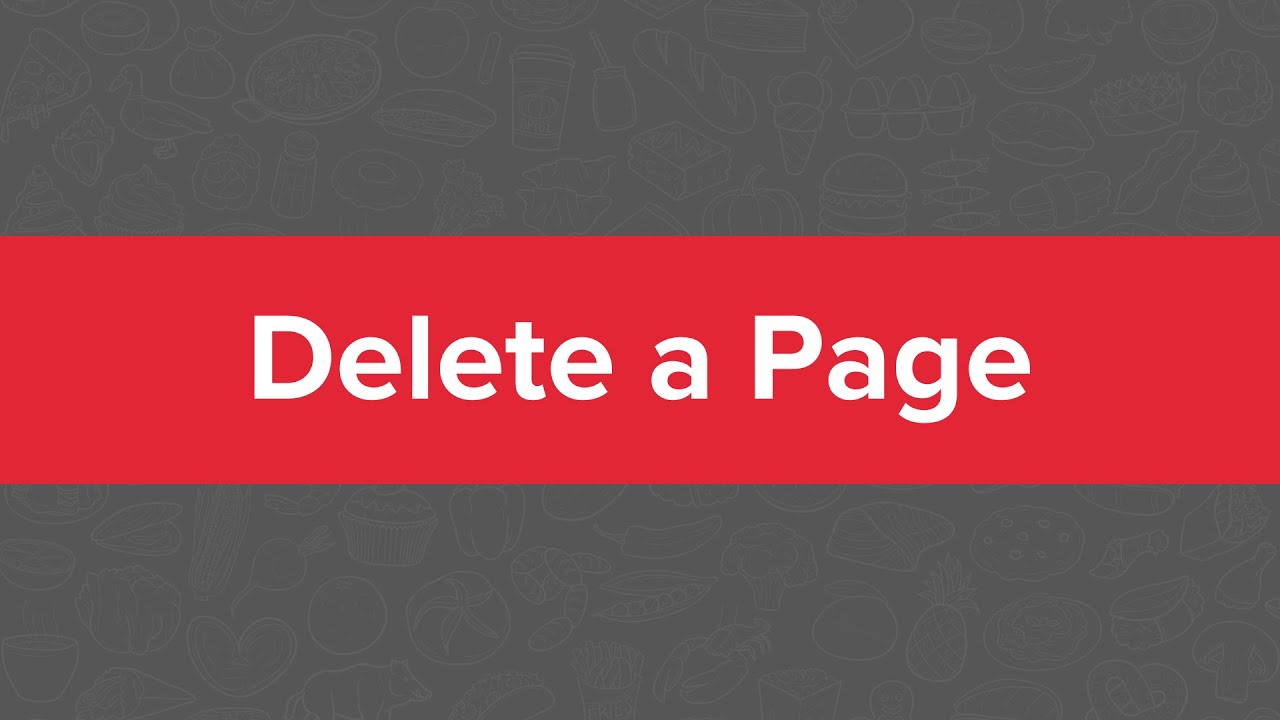 Template Controls: Delete a Page - YouTube
