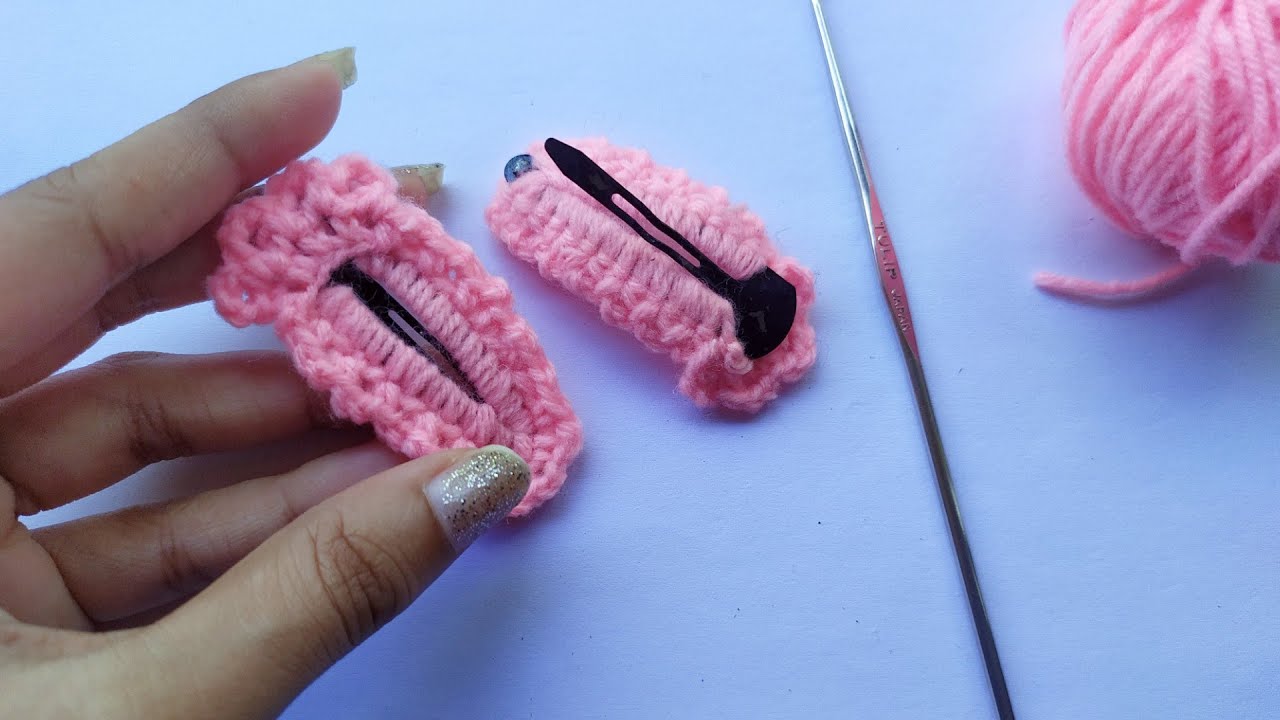 New crochet hair clip tutorial | easy to make Crochet hair clip - YouTube