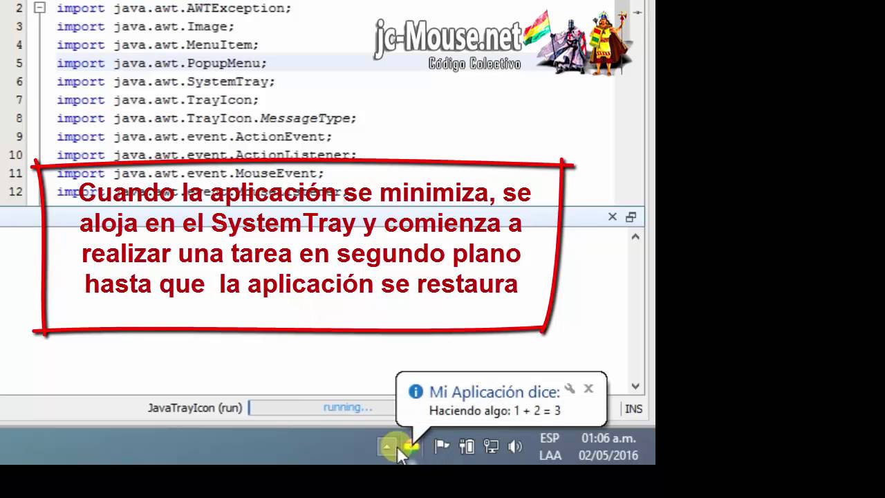 Uso de SystemTray en Java - YouTube