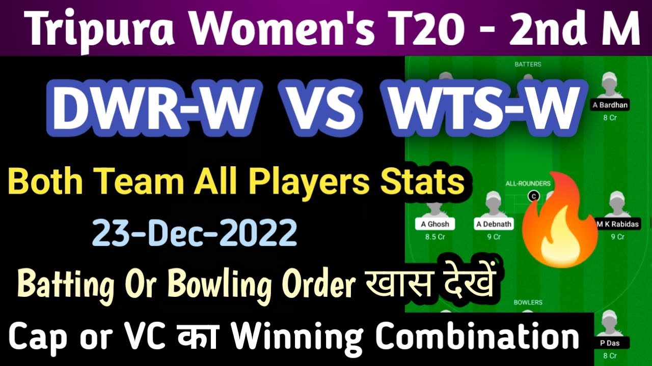DWR-W vs WTS-W Dream11 Team, Dwr w vs Wts w Dream11 Prediction | Dwr w ...