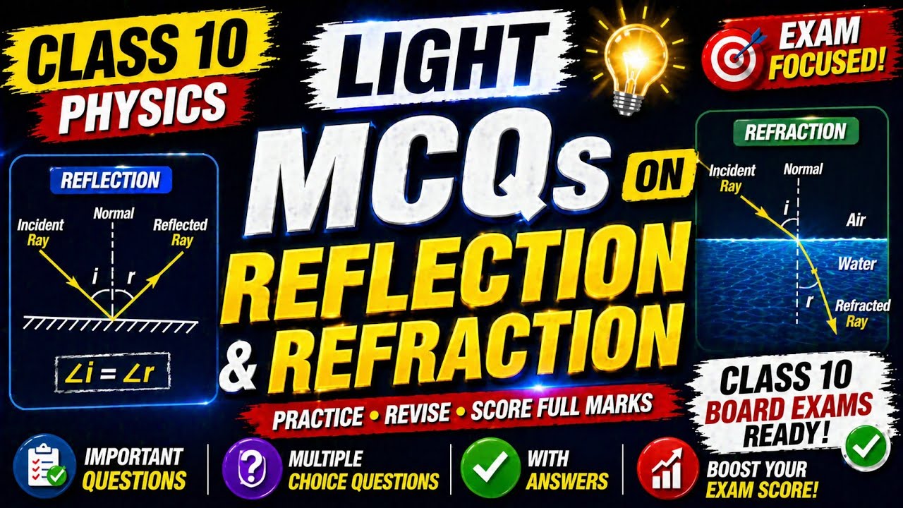 MCQs on Reflection and Refraction for Class 10 || Light || Class 10 ...