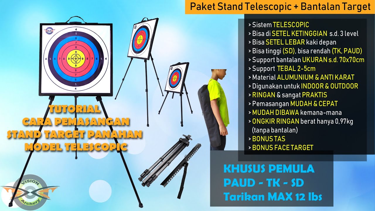 Tutorial Cara Memasang Stand Target Panahan Telescopic Dudukan Panah ...