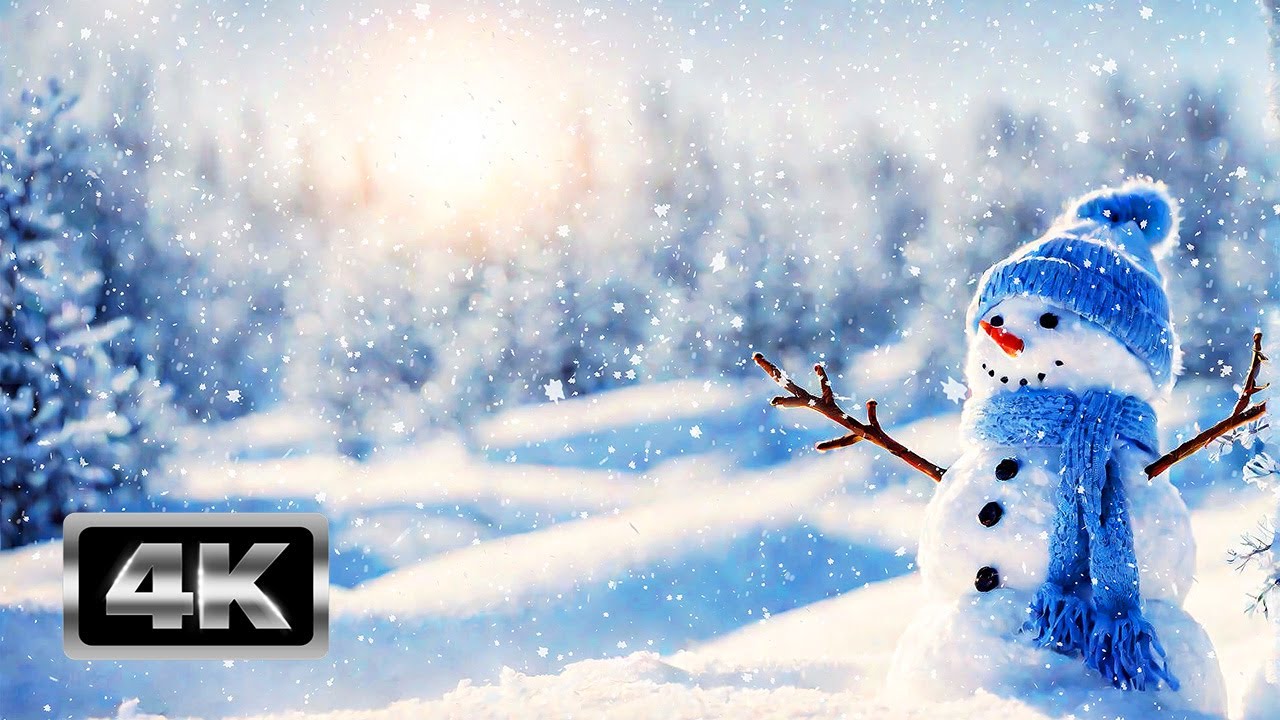 Happy Snowman v.3 - 1 Hour Christmas Snowfall Screensaver with Relaxing ...