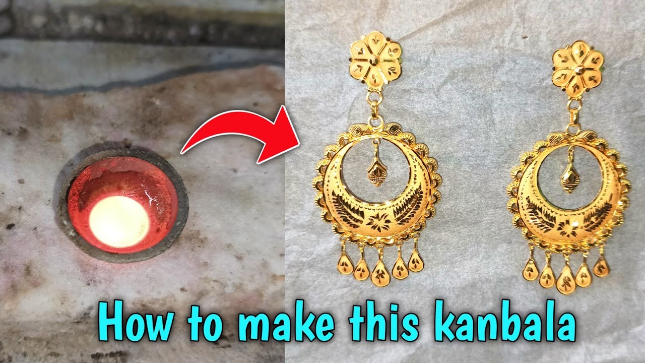 How to make gold kanbala 😍🔥|| beautiful earrings design 🔥|| - YouTube