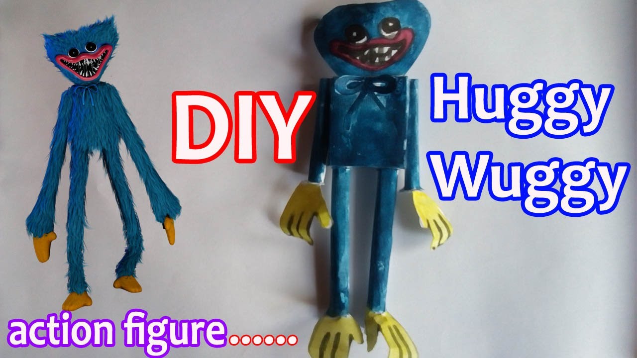 DIY paper Huggy Wuggy action figure | Poppy playtime | made by me - YouTube