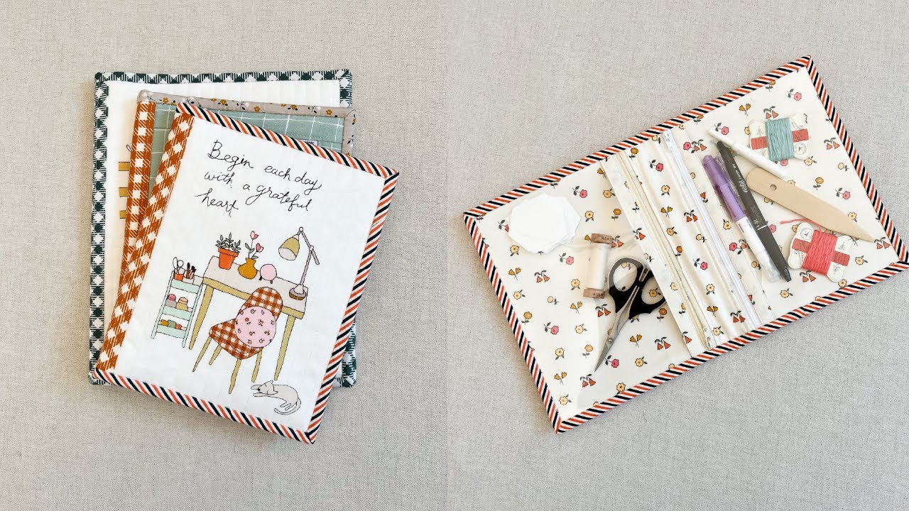 Double Pocket Case | Clear Vinyl Folder | How to sew zippered vinyl ...