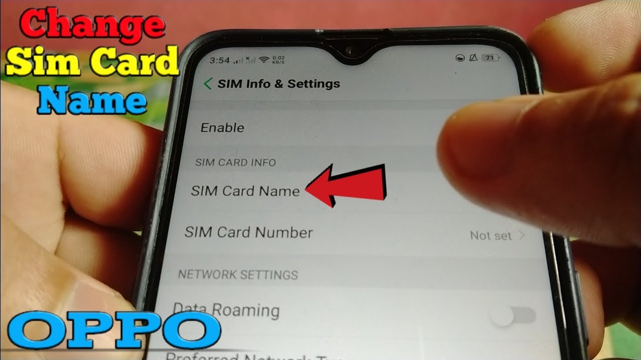 How to Change Sim Card Name in OPPO A5s - YouTube