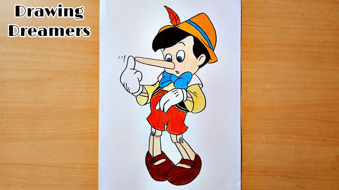 How to Draw Pinocchio 🤥 Easy Step by Step - YouTube