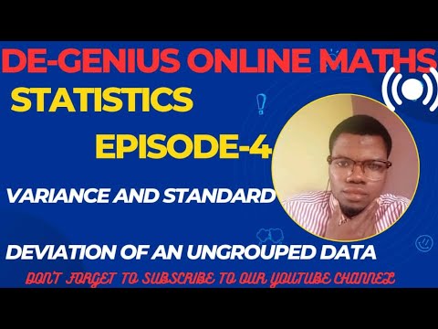 VARIANCE AND STANDARD DEVIATION OF AN UNGROUPED DATA - YouTube