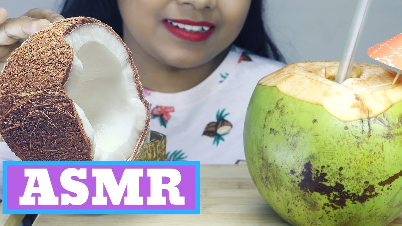 ASMR COCONUT EATING SOUND | CRUNCHY | NO TALKING | ASMR CHEWY - YouTube