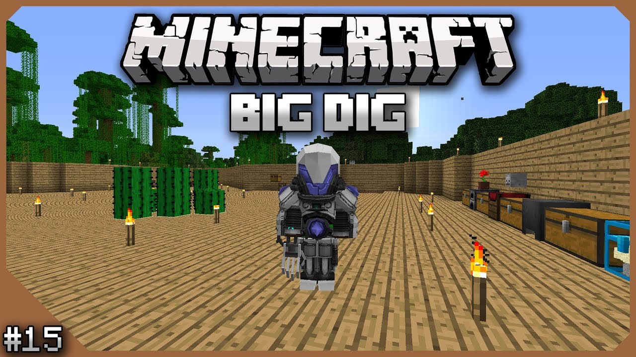 Minecraft - Big Dig - Episode 15 - Power Armour - YouTube