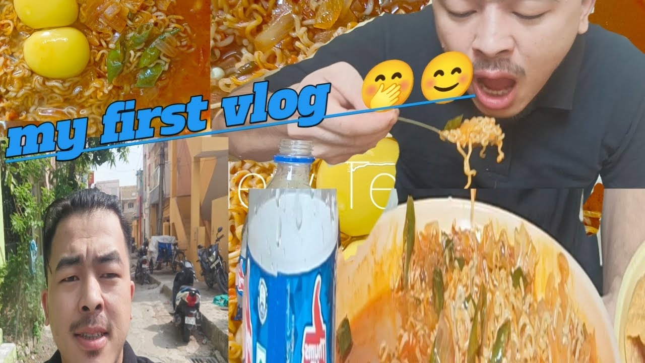 My first vlog//Noodles mukbang with snack 🥨. #myfirstvlog #mukbang # ...