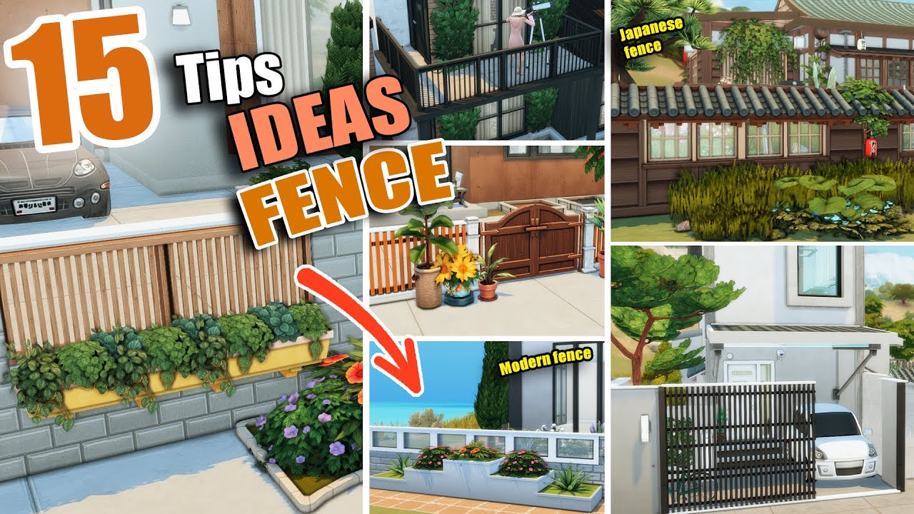 15 TIPS TRICKS BUILDING FENCE in Sims 4 - Sims 4 BUILDING IDEAS - YouTube