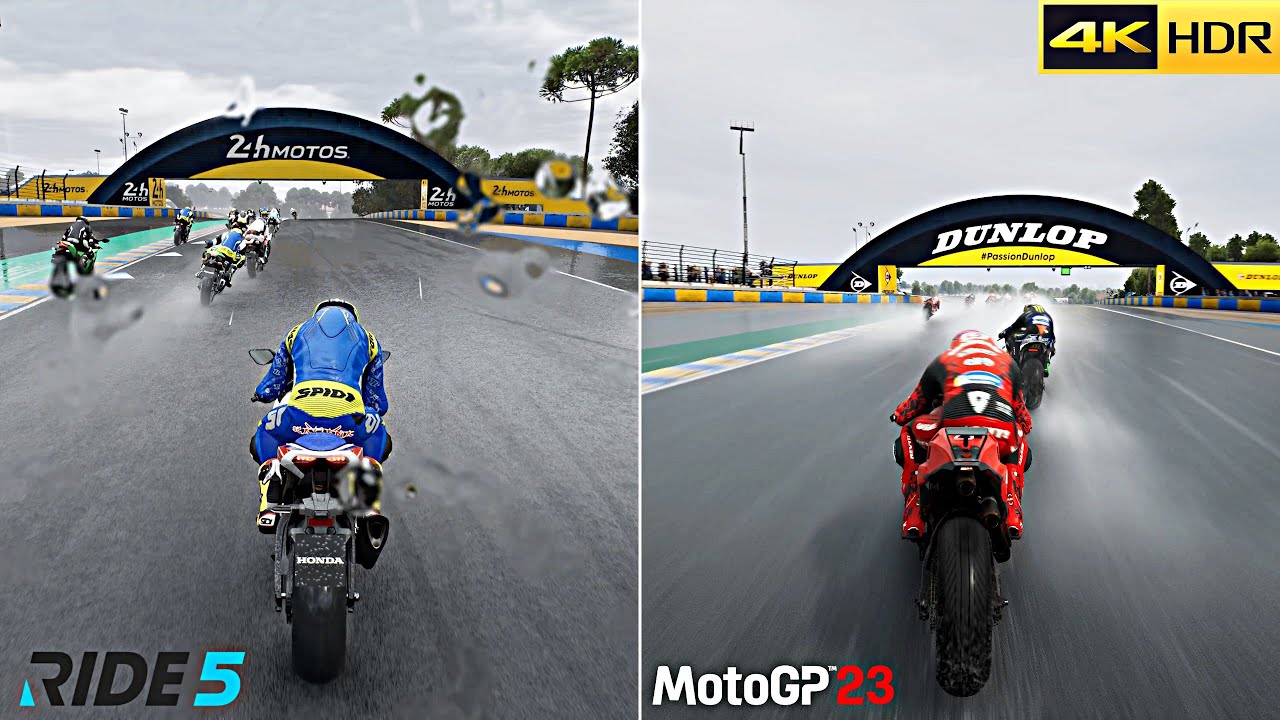 RIDE 5 vs MotoGP 23 Max Graphics 4k Side by Side Comparison! RTX 4090 ...