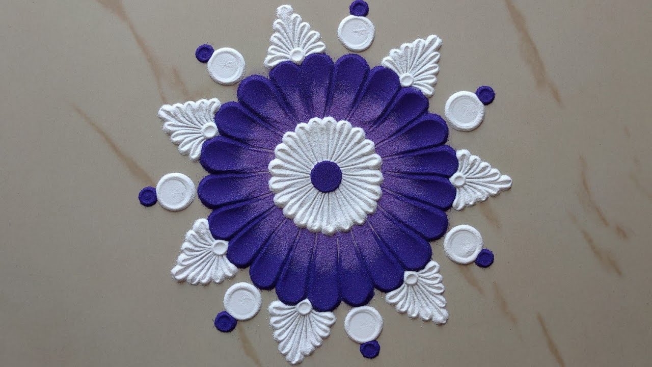 Simple small rangoli design || Diwali rangoli designs with colours ...