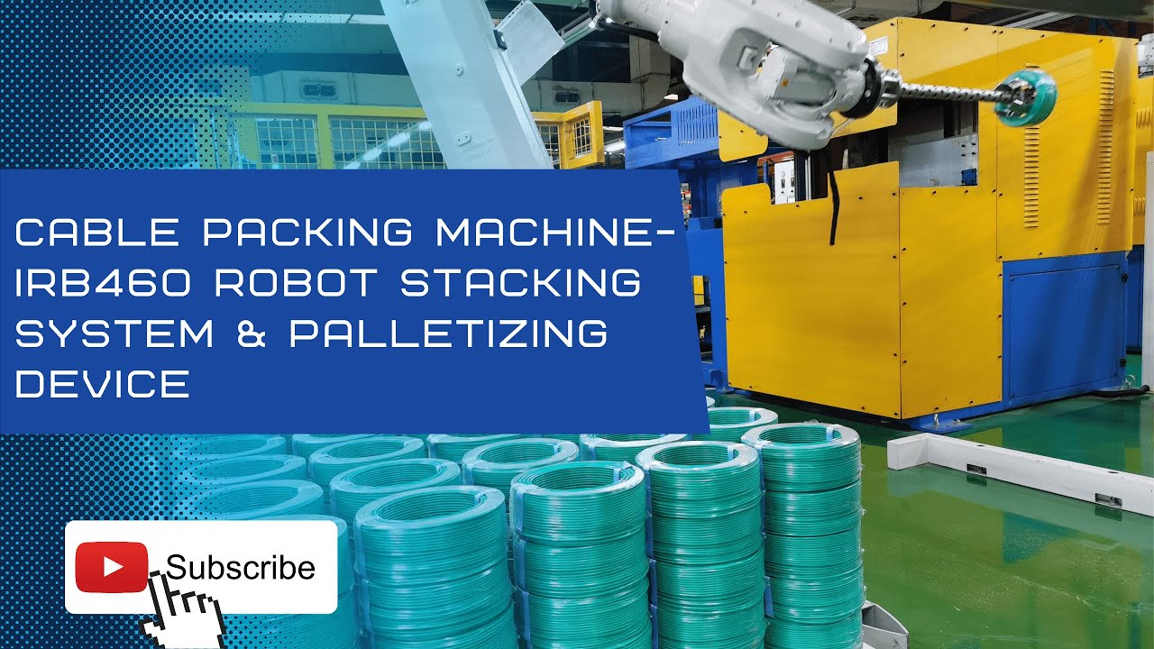 Cable Packing Machine-IRB460 Robot Stacking System & Palletizing Device - YouTube
