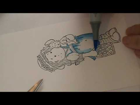 Copic Tutorial--Coloring of Clothing, Shading & Highlighting - YouTube