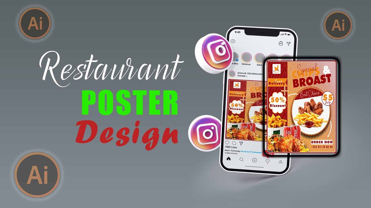 RESTAURANT POSTER DESIGN : SPECIAL CHIPS & BROAST II in Adobe ...