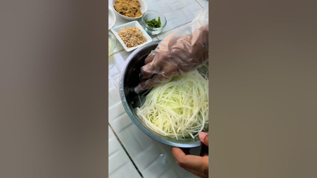 Green Papaya Salad သဘ်ောသီးတောသုပ် သုပ်နည်း Monofoodie Shortvideo