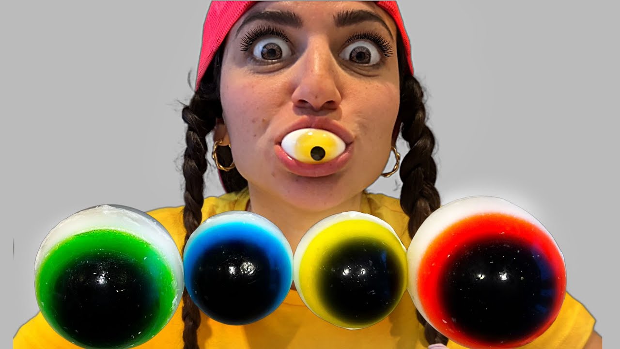 Mukbang GIANT Hubba Bubba Jelly Eyeballs 음식 챌린지 Police story Hubabu ...