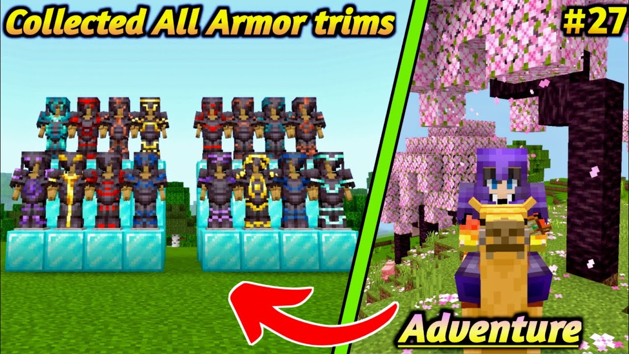 I found every armor trim in minecraft pe survival #29 || minecraft pe ...