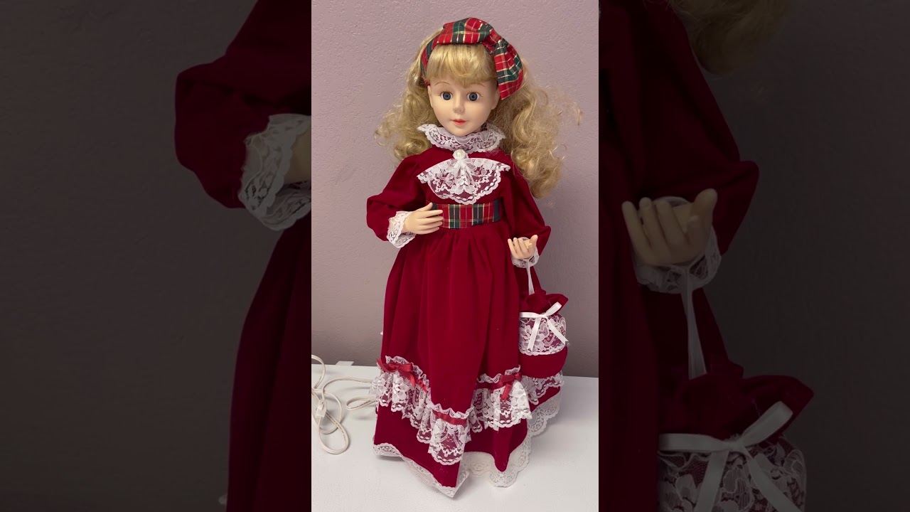 Telco Motionettes Christmas Girl Animated Figure Continuous Motion Doll ...