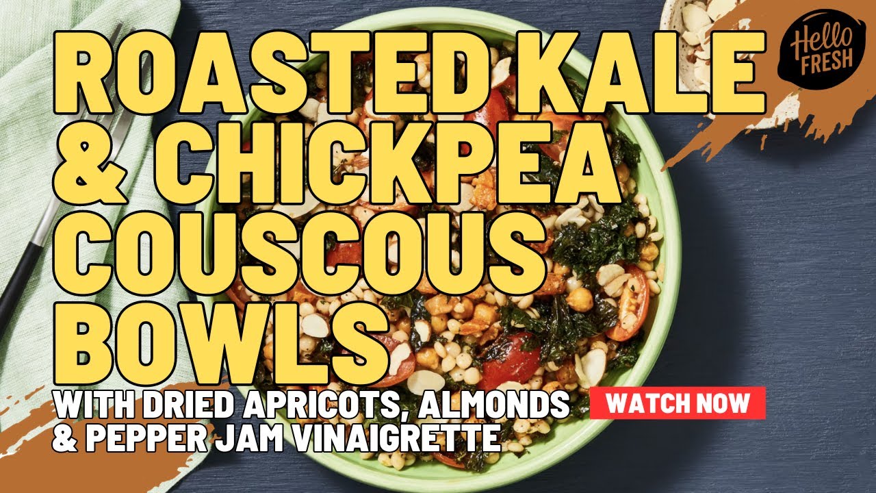 HelloFresh Roasted Kale & Chickpea Couscous Bowl Recipe *ASMR Cooking ...