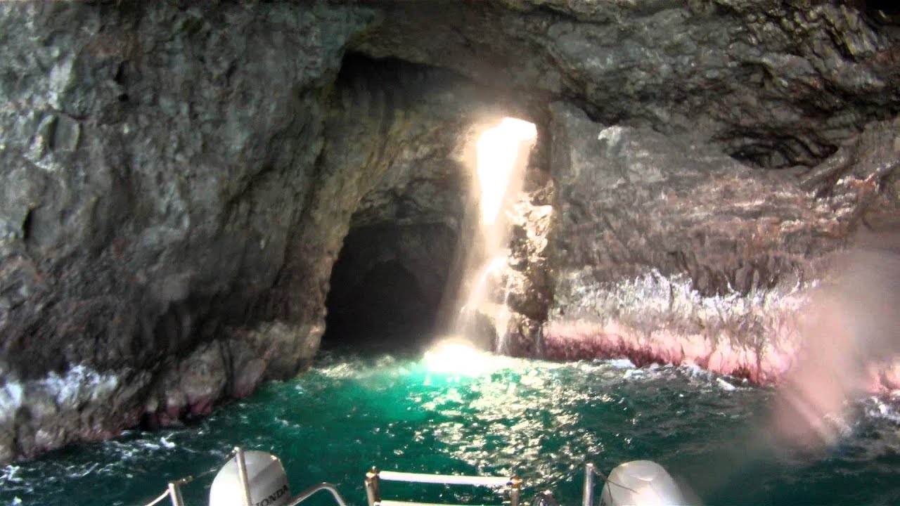 Waterfall in Cave Na Pali Coast Kauai - YouTube