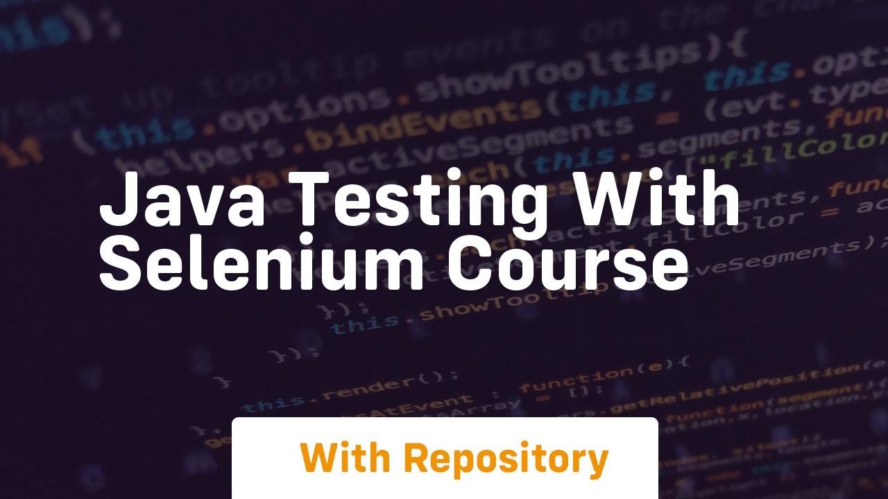 java testing with selenium course - YouTube