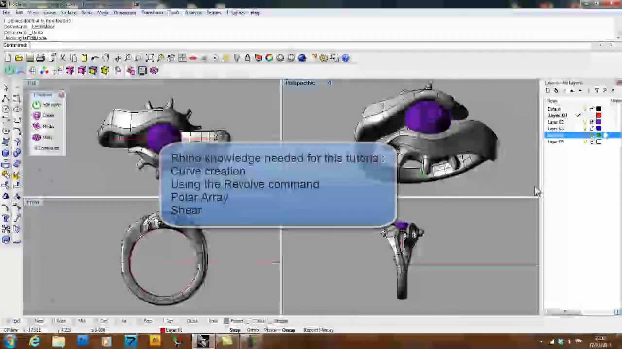 T-Splines For Rhino - Making a Crossover Ring With Radial Symmetry ...