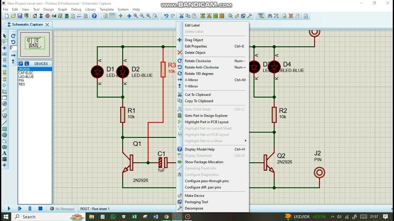 membuat rangkaian flip flop menggunakan proteus - YouTube