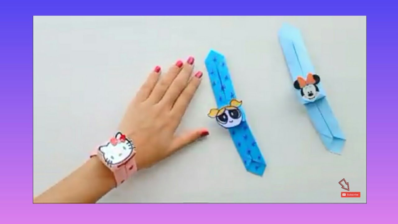 How to make easy paper watch ( origami paper watch ) - YouTube