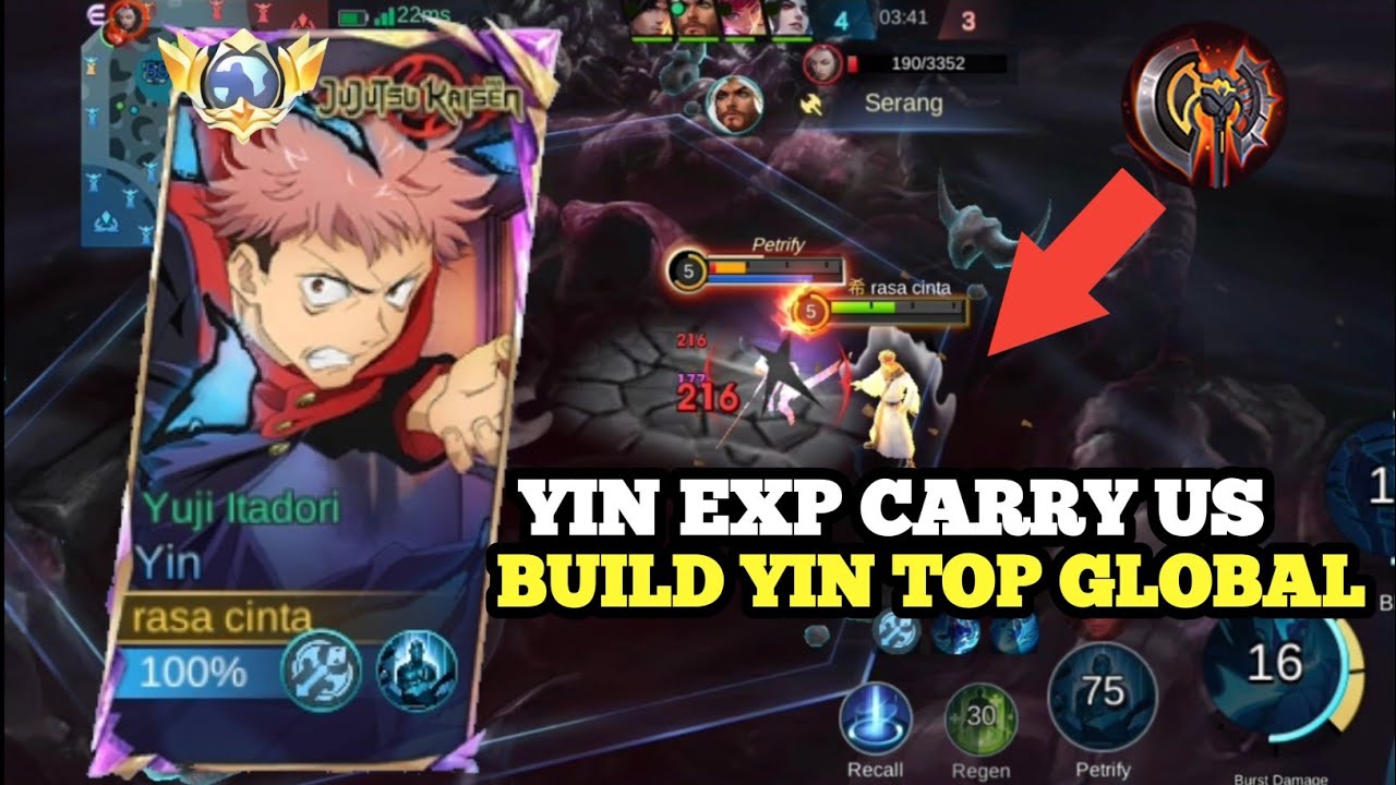YIN EXP CARRY THE GAME!!! YIN TOP GLOBAL GAMEPLAY - mobile legend ...