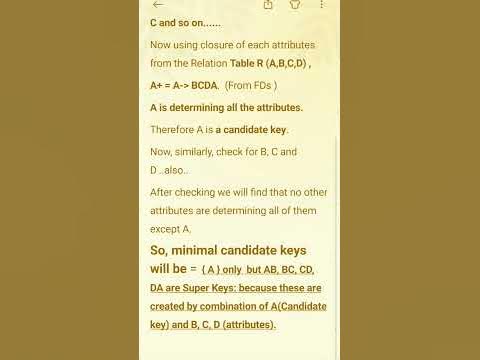 How to Find Candidate Keys Using Functional Dependency - YouTube
