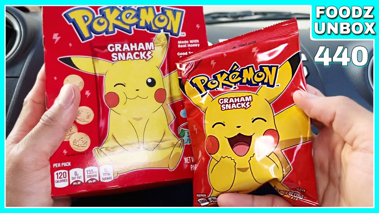 Nabisco Pokémon Graham Snacks Review - Foodz Unbox 440 - YouTube