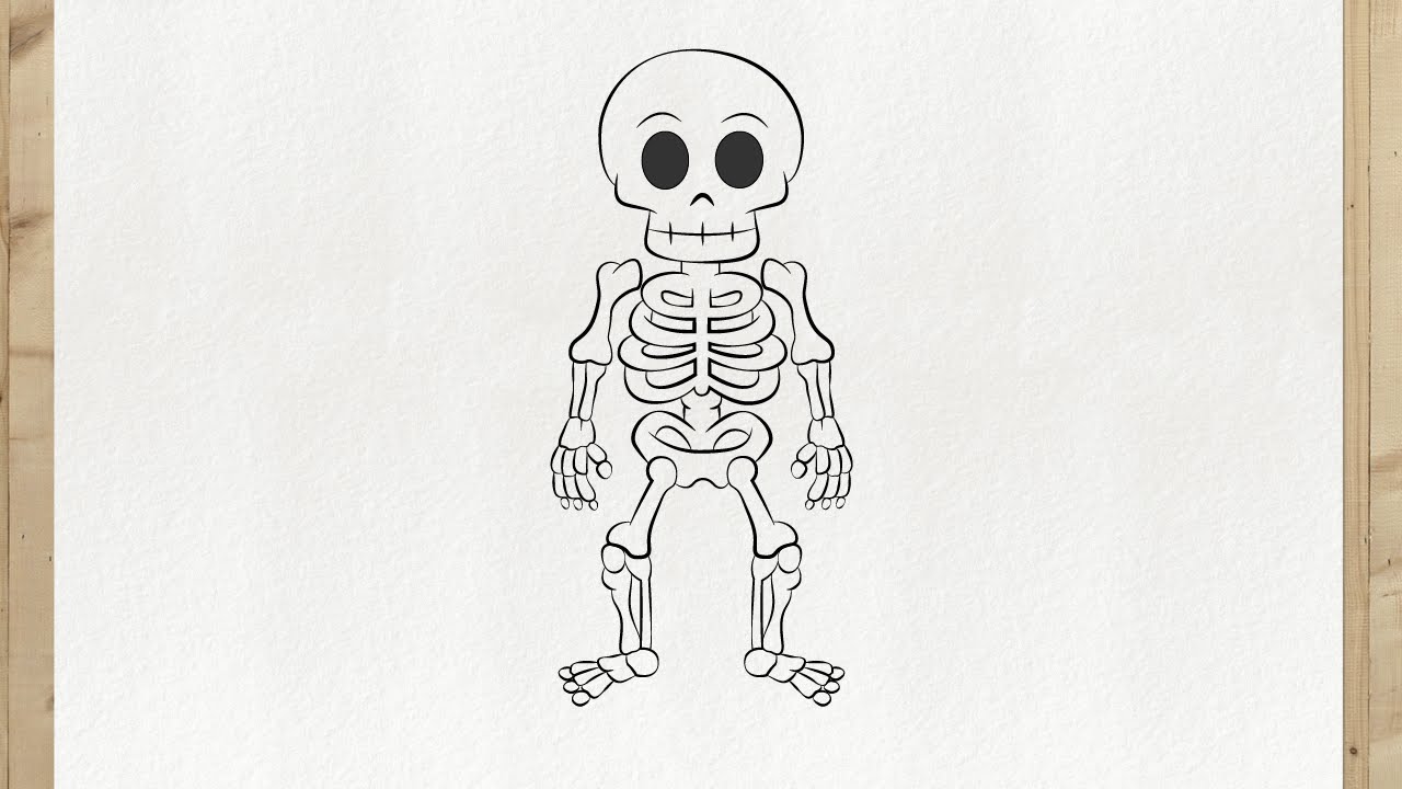 COMO DESENHAR UM ESQUELETO 💀 | Anatomia Halloween | Tutorial de Desenho ...