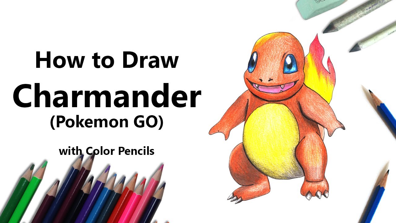 How to Draw a Charmander from Pokemon GO with Color Pencils [Time Lapse ...