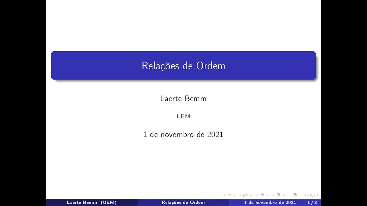 Aula 17 - Parte II: Relações de Ordem - YouTube