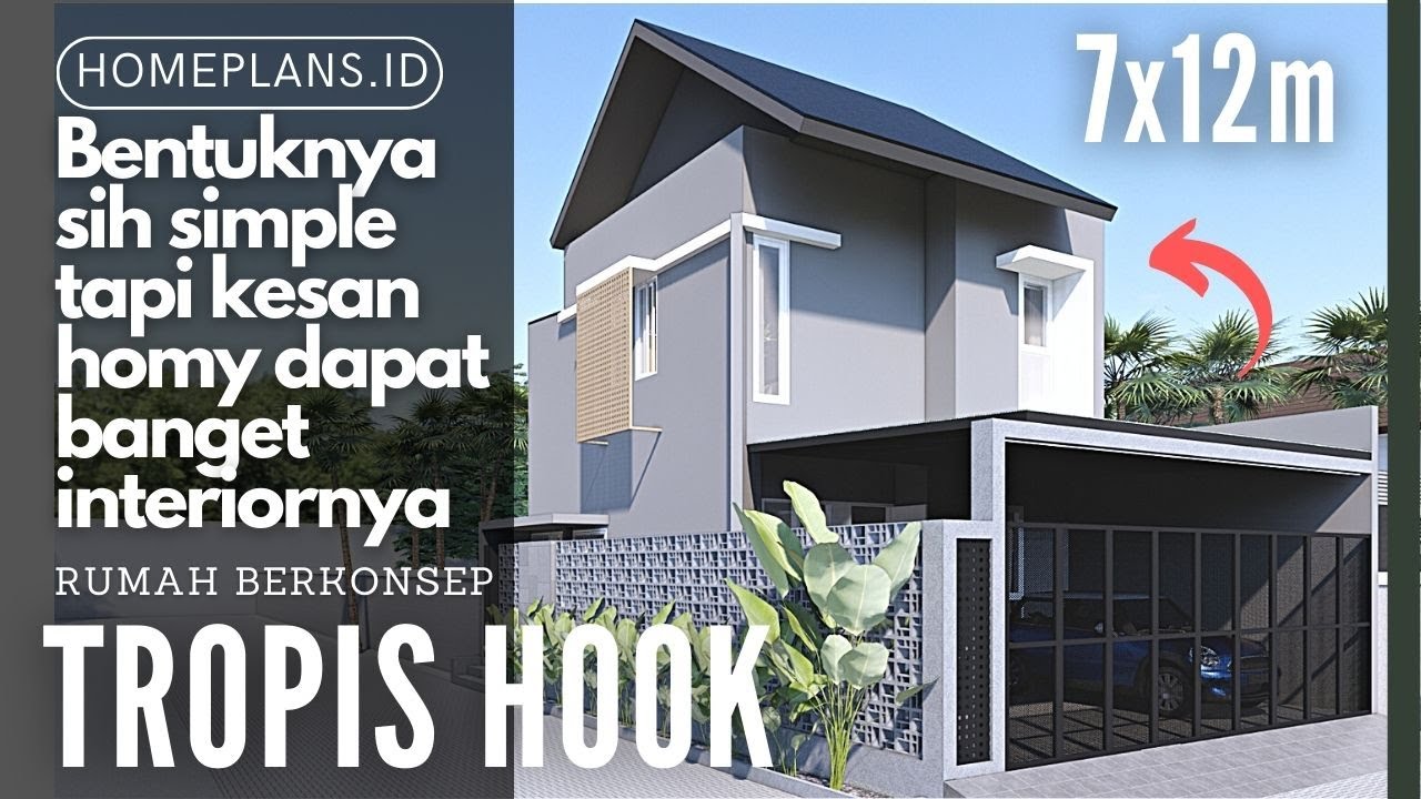 Interiornya Banyak Ide, Rumah di lahan Hook Pojokan 7x12m2 [kode 208H ...