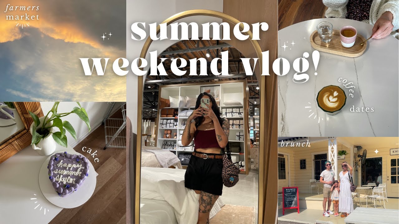weekend vlog: farmers market, brunch, coffee dates + sunset at pool ...