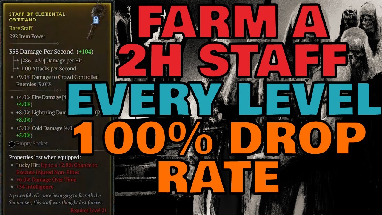 Farm a Guaranted 2H Rare Staff every level during leveling in Diablo 4 ...