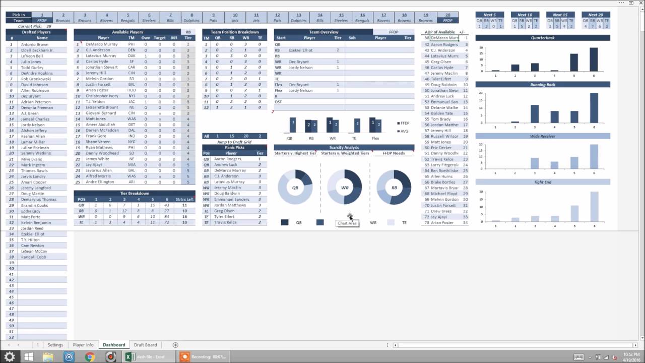 2016 Draft Dashboard - Mock Draft - YouTube