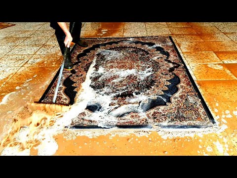 Unbelievable round dirty carpet cleaning satisfying rug cleaning ASMR ...