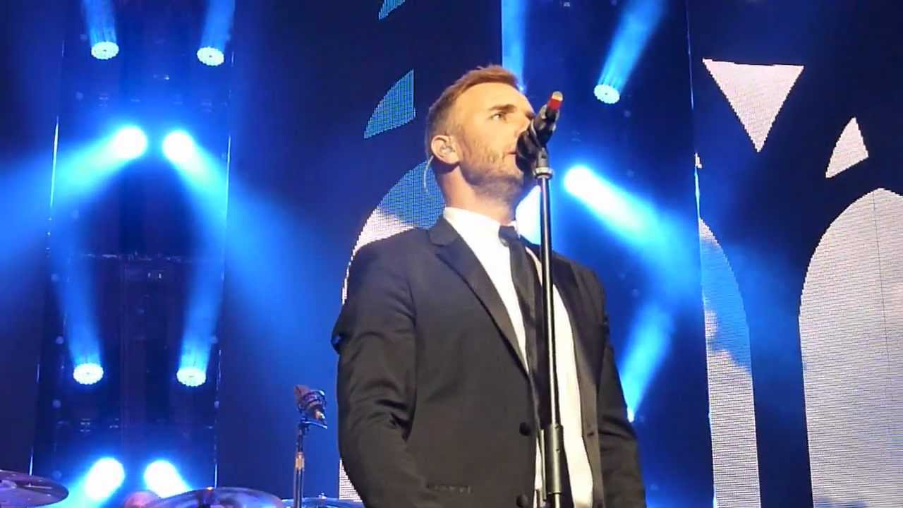 Gary Barlow singing and dancing the start of Pray at Wolverhampton ...