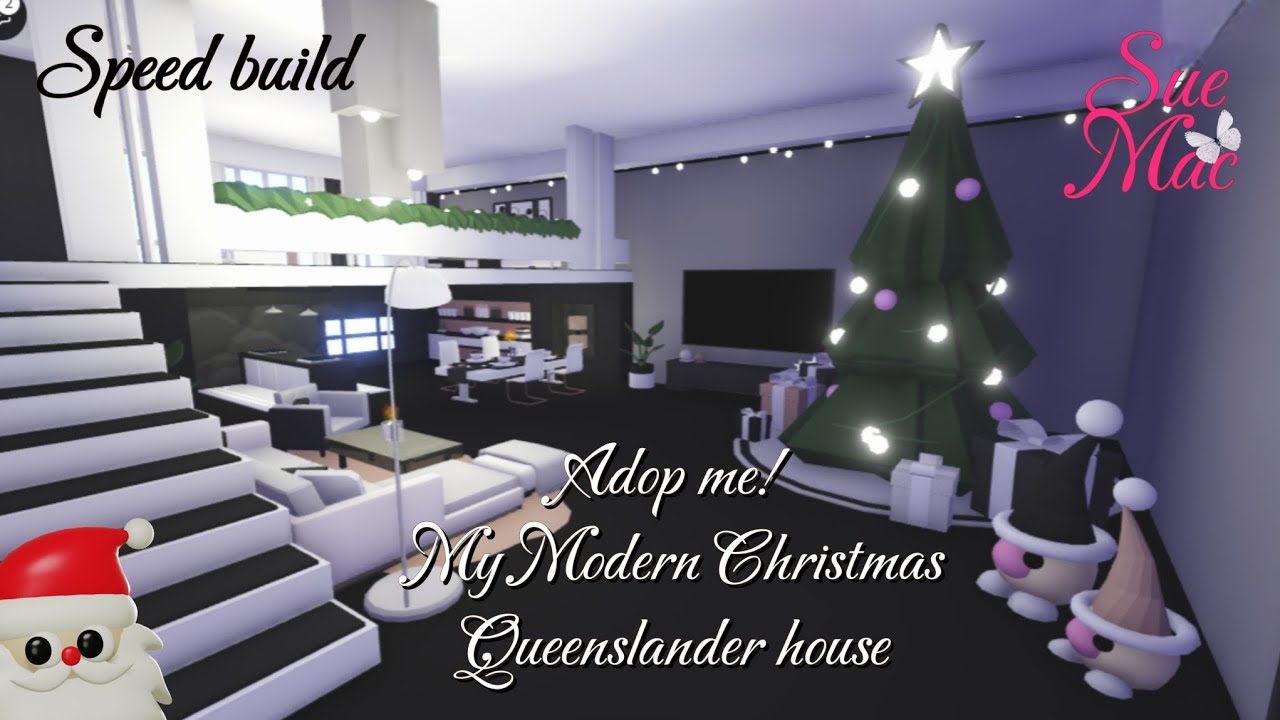My modern🎄Christmas Queenslander house|Adopt me!|Speed build - YouTube