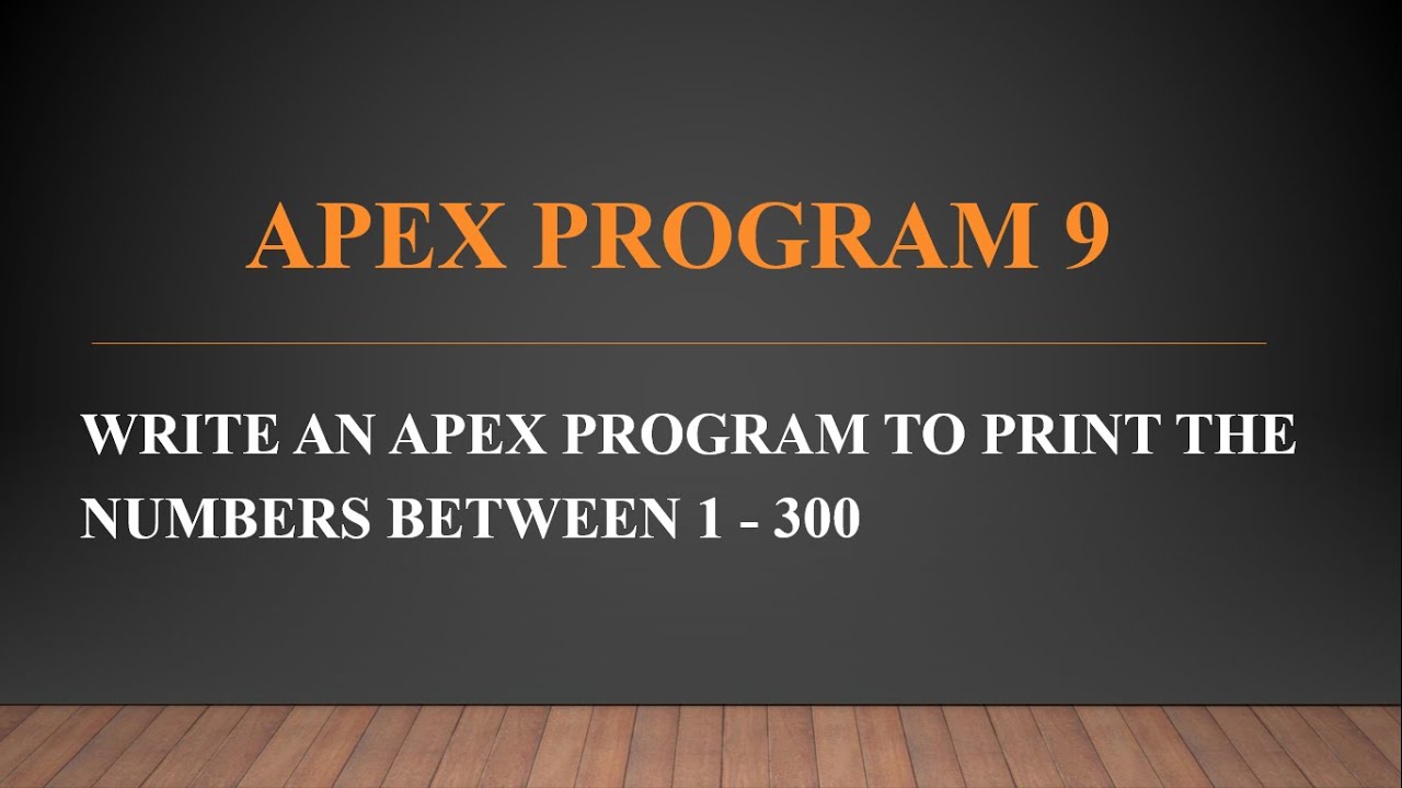 Apex Program for Practice 9 - YouTube