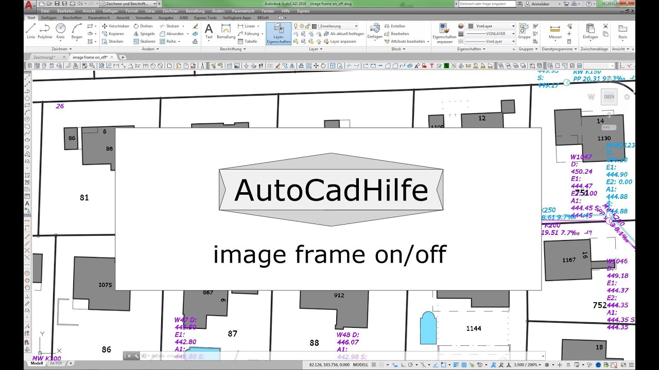 AutoCAD - image frame on/off - YouTube