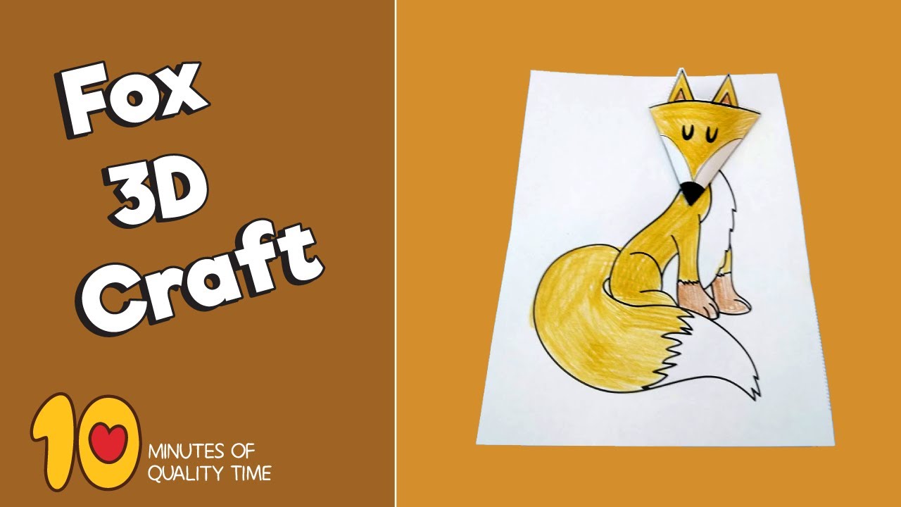 Fox 3D Craft for Kids - YouTube